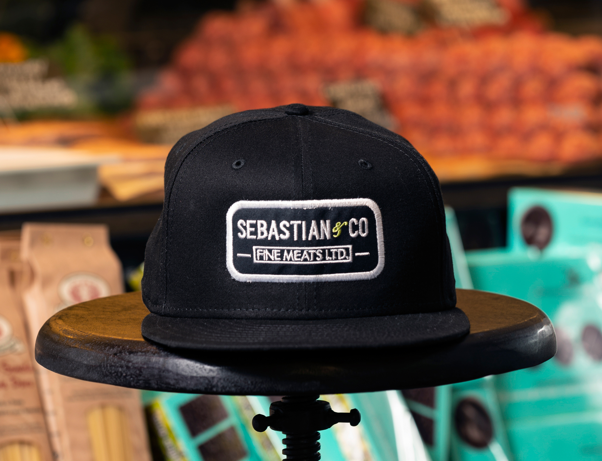 BLACK FLAT RIM CAP – Sebastian & Co Fine Meats